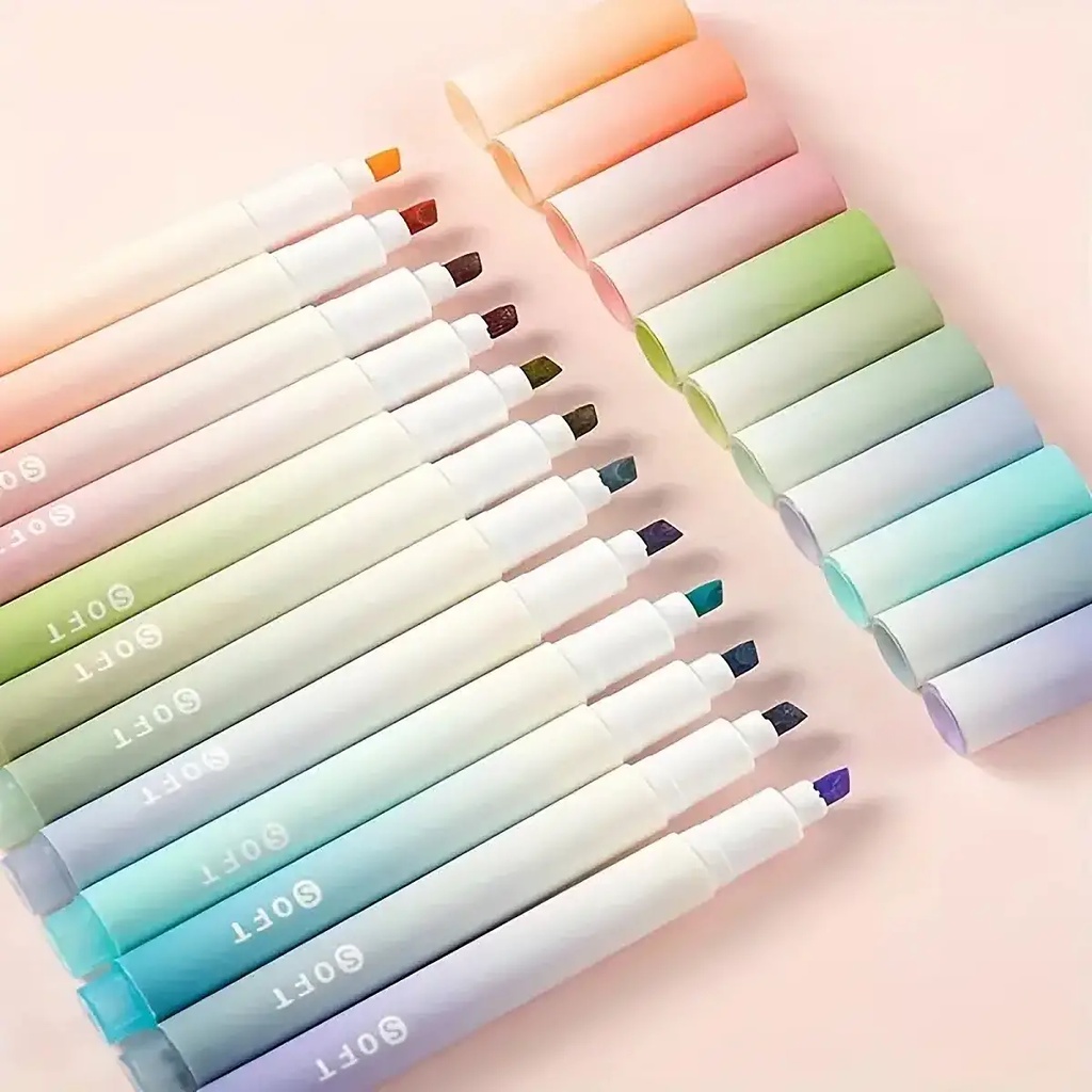 12pcs Morandi Highlighter Pens Set Soft Color Mild Marker for ...