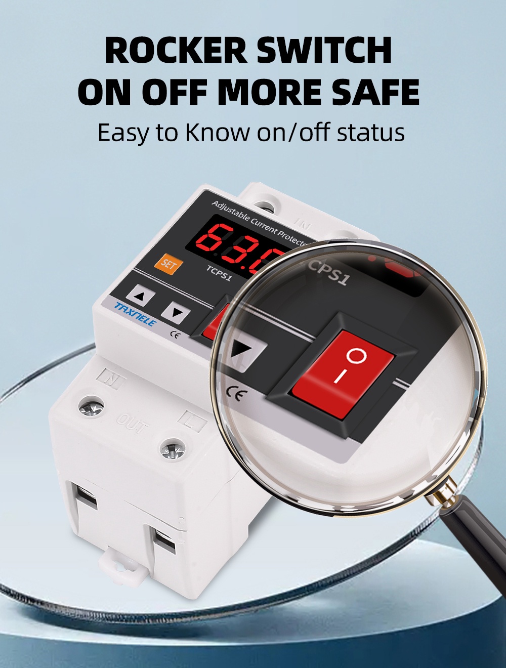 Electric Current limiter with Overload Protection Relay Electronics Circuit Breaker Surge 2P 63A ...