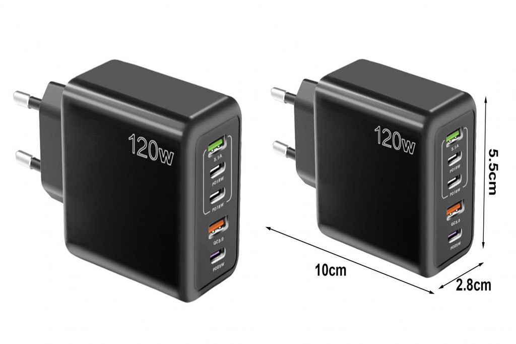 Safe Charging Adapter Multi-port Charger 120w Fast Charging Multi-port ...