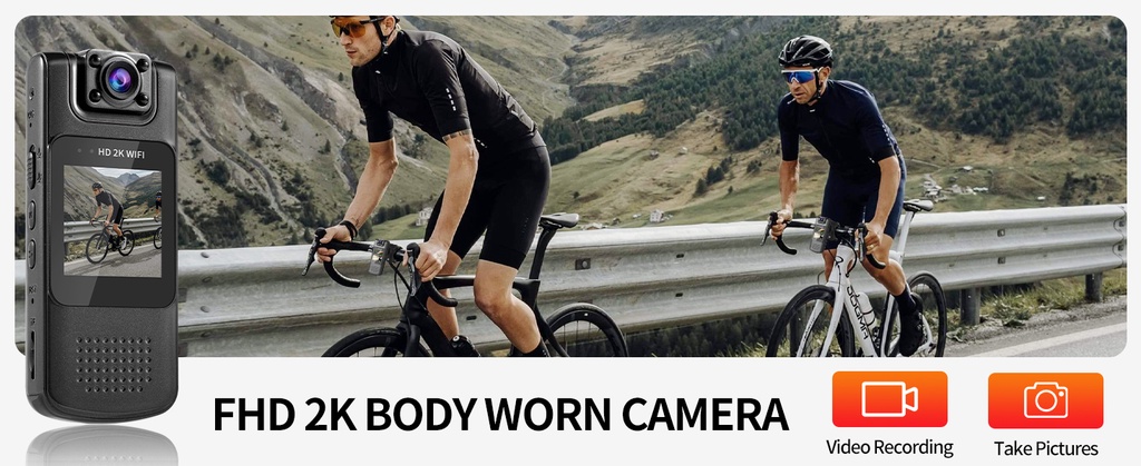Body Camera with 4K FHD Recording, Body Cam with Audio 1.54 in Screen ...