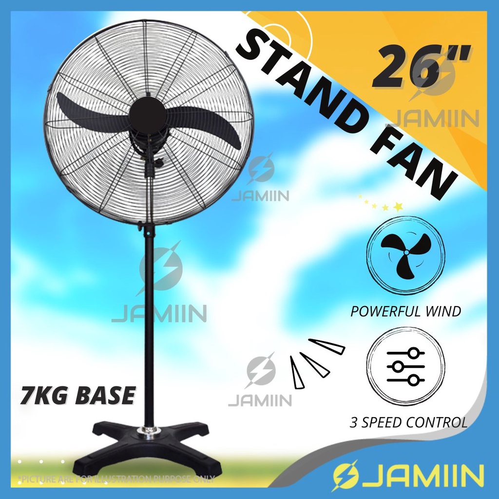TECHSONIC 26" Stand Fan Industrial Series Fan 190W Kipas Besar Kilang ...
