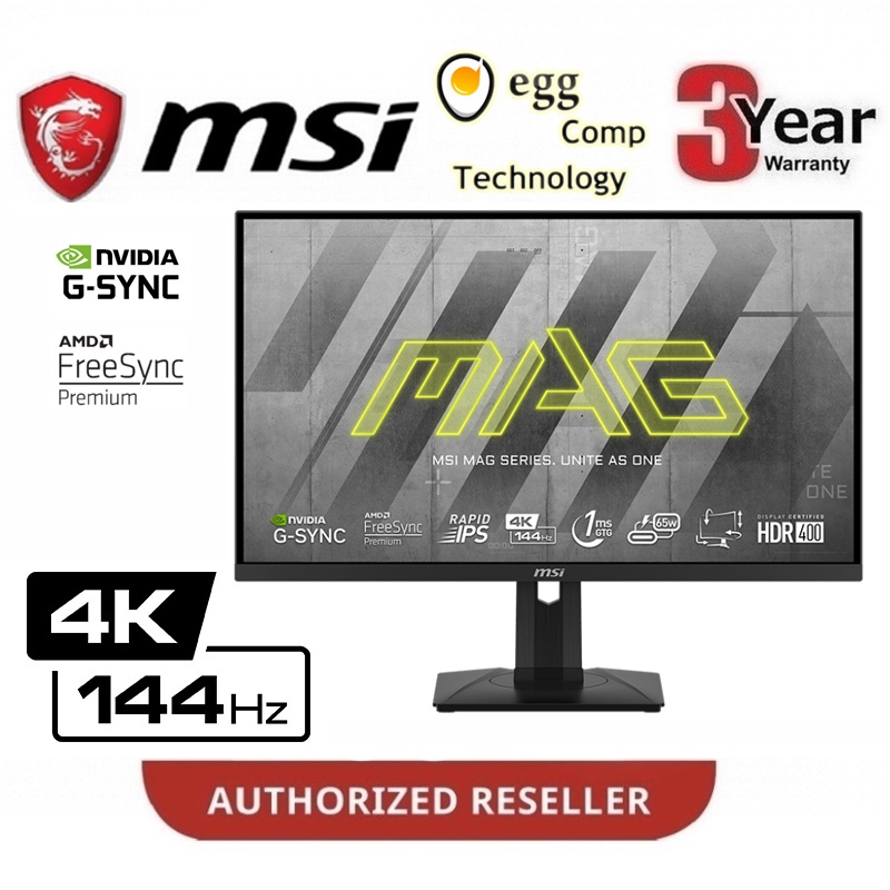 MSI 27" MAG 274UPF GAMING MONITOR - ( RAPID IPS / UHD / 144HZ / 1ms / G-SYNC / FREESYCN ...