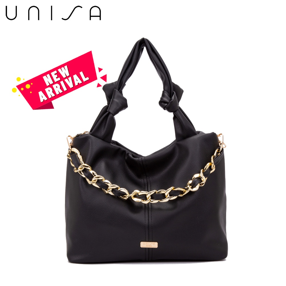 UNISA Dual Usage Pebbled Top Handle Bag (Black/Khaki/Pink/Taupe ...