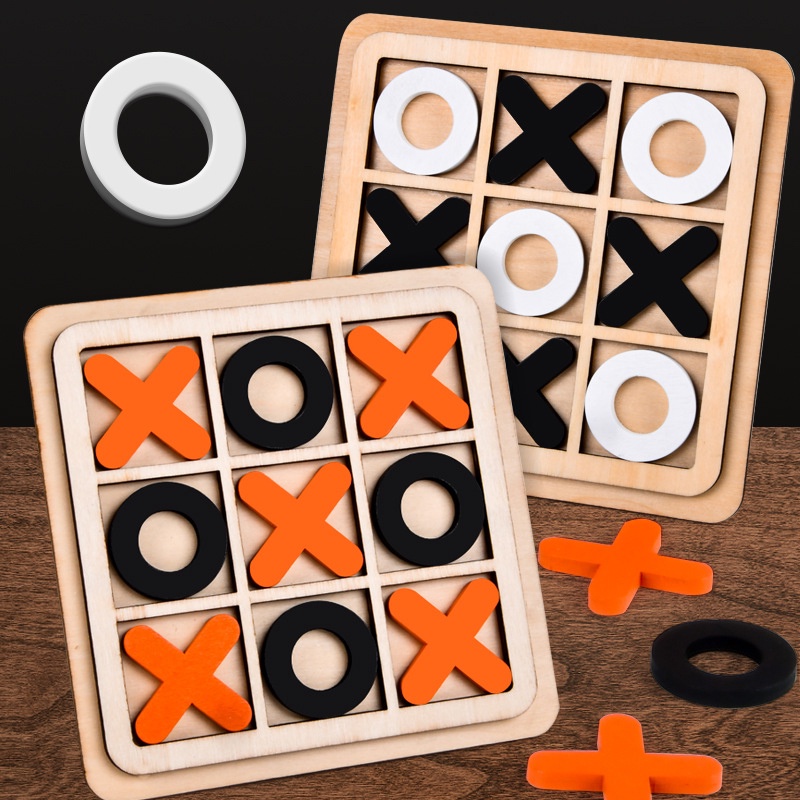 Wooden Tic Tac Toe Tabletop Mini Classical Family Party Board Games ...