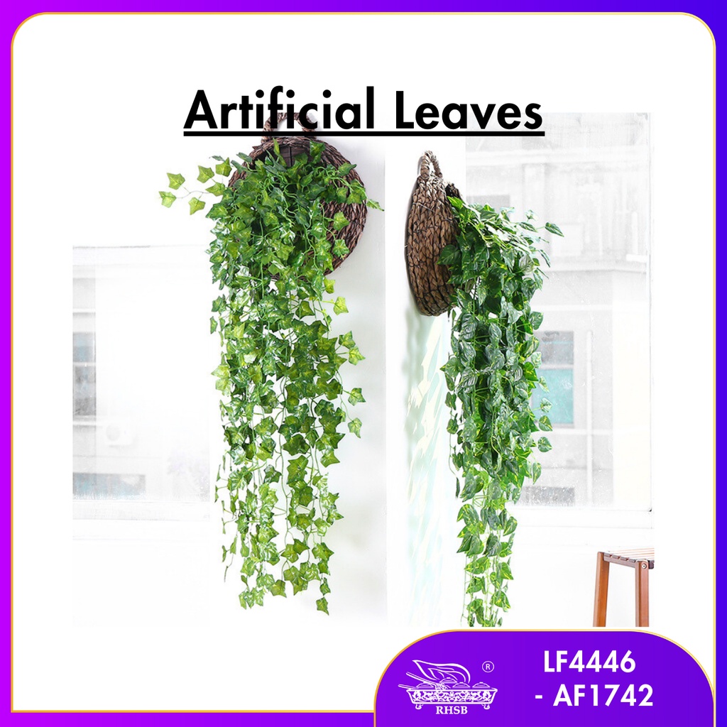 1bush ARTIFICIAL LEAF / DAUN JURAI / GREEN LEAVES / GARLANDS HANGING ...