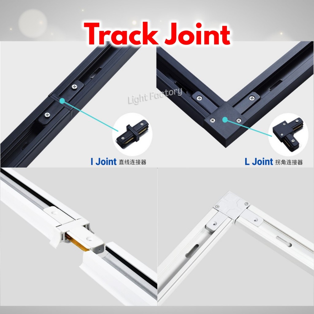 💥PROMO💥1M Track Light Rail Connector Black/White Track Light Joint I ...