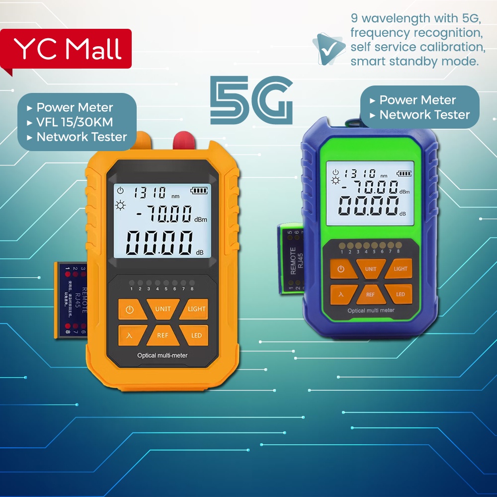 Fiber Optic Power Meter + Network Tester + Red Light Laser 4/3 In 1 ...