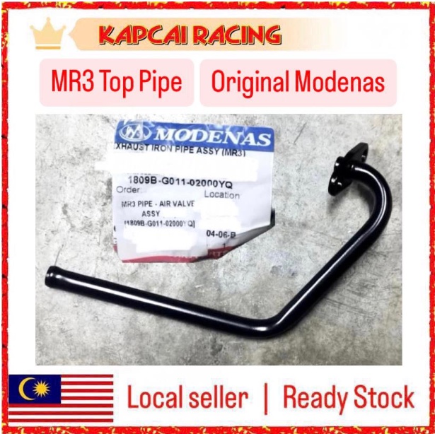 ORIGINAL MODENAS MR3 KRISS 110 MR3 TOP PIPE EXHAUST IRON PIPE ASSY ...
