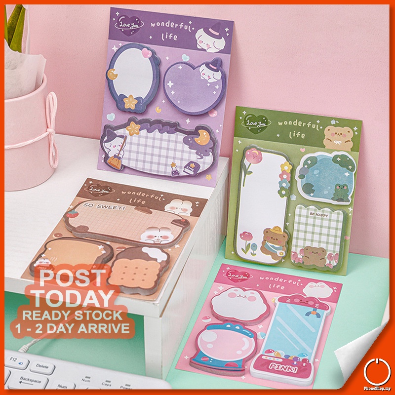 𝐒𝐈𝐌𝐏𝐋𝐄 𝐏𝐄𝐄𝐋 𝐎𝐅𝐅 60 Sheet/Set Creative Cartoon Sticky Notes Memo Pad ...