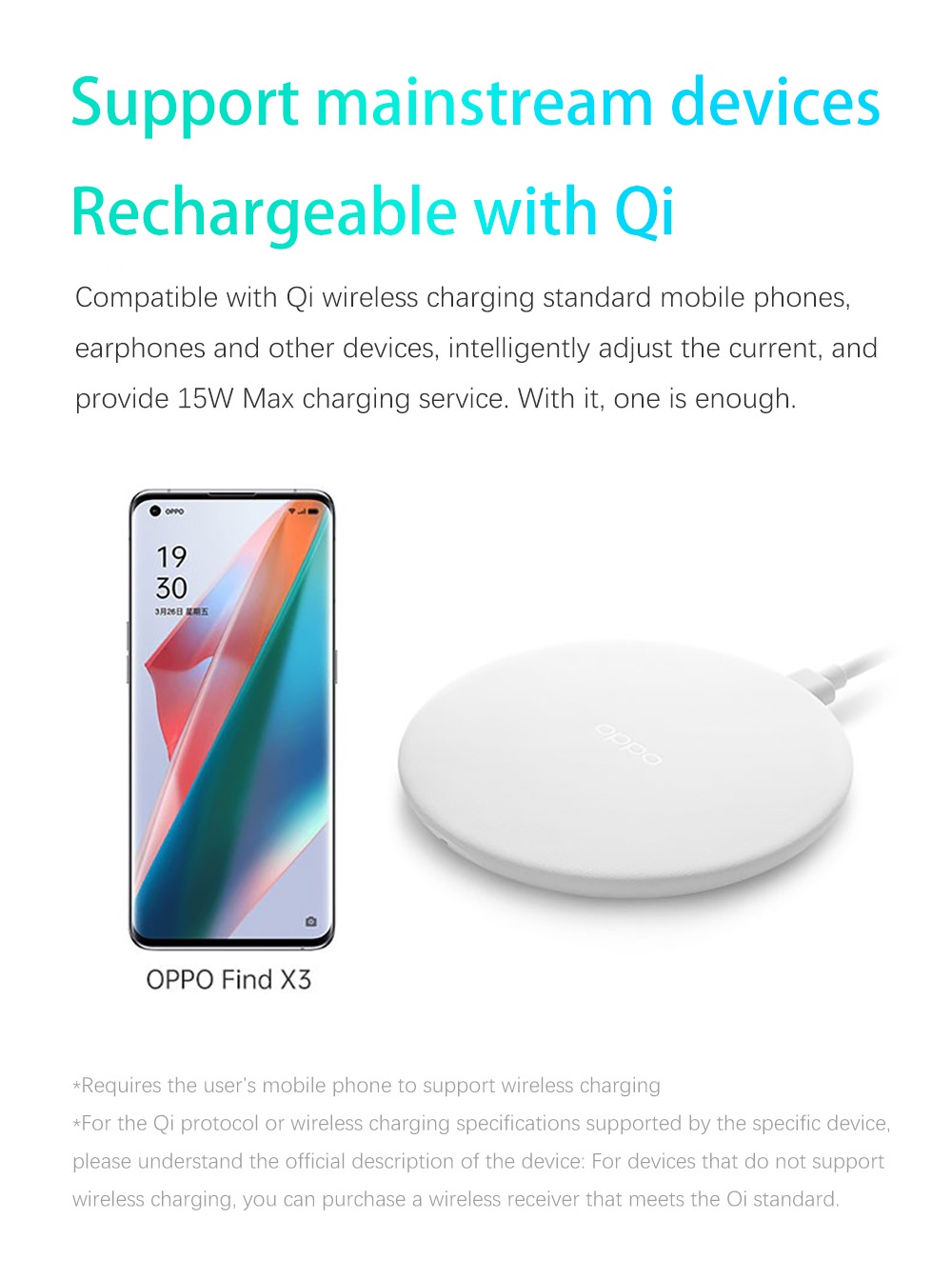 OPPO Wireless Charger 15w Fast Charge for Find X3\/Ace2 Universal ...