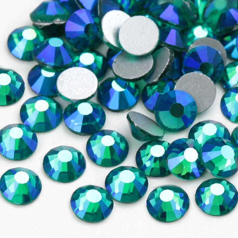 Green Zircon AB Rhinestones 1440pcs/lot Flat Back Non Hot-fix Glitter ...