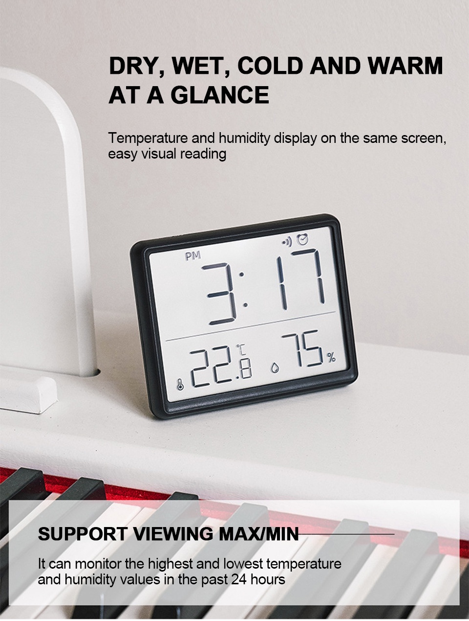 Ultra Thin Electronic Clock Simple Digital Clocks Wall Mounted LCD ...