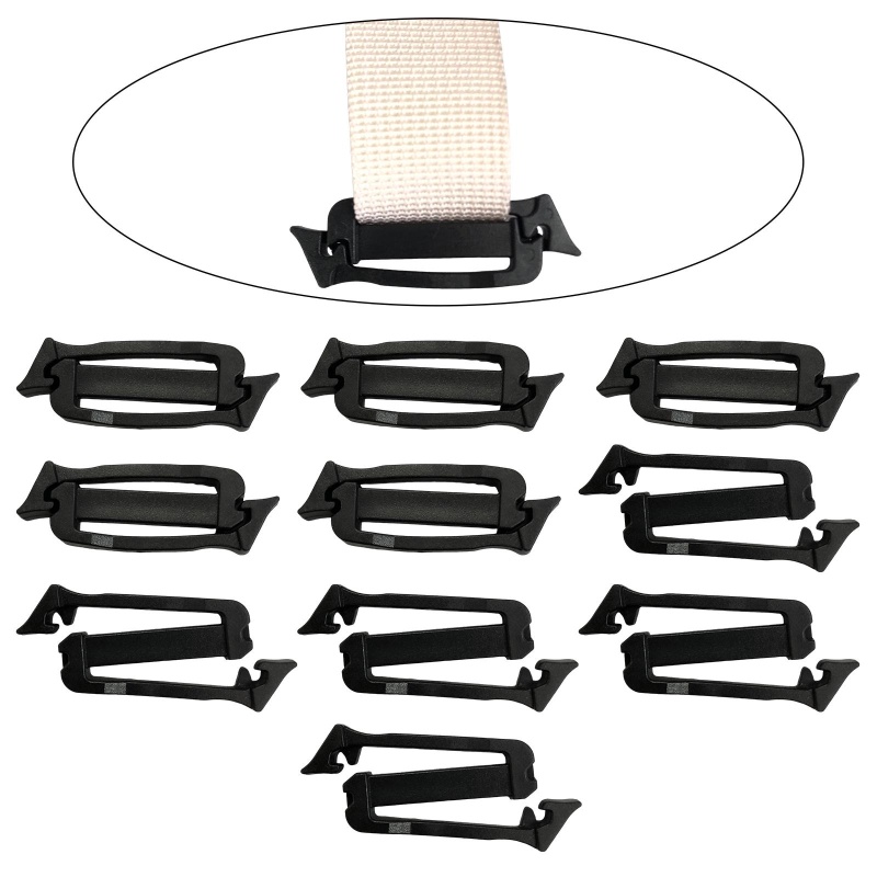 LUC 10pcs Practical Shoulder Strap Buckle Triglide Slide Backpack Clip ...