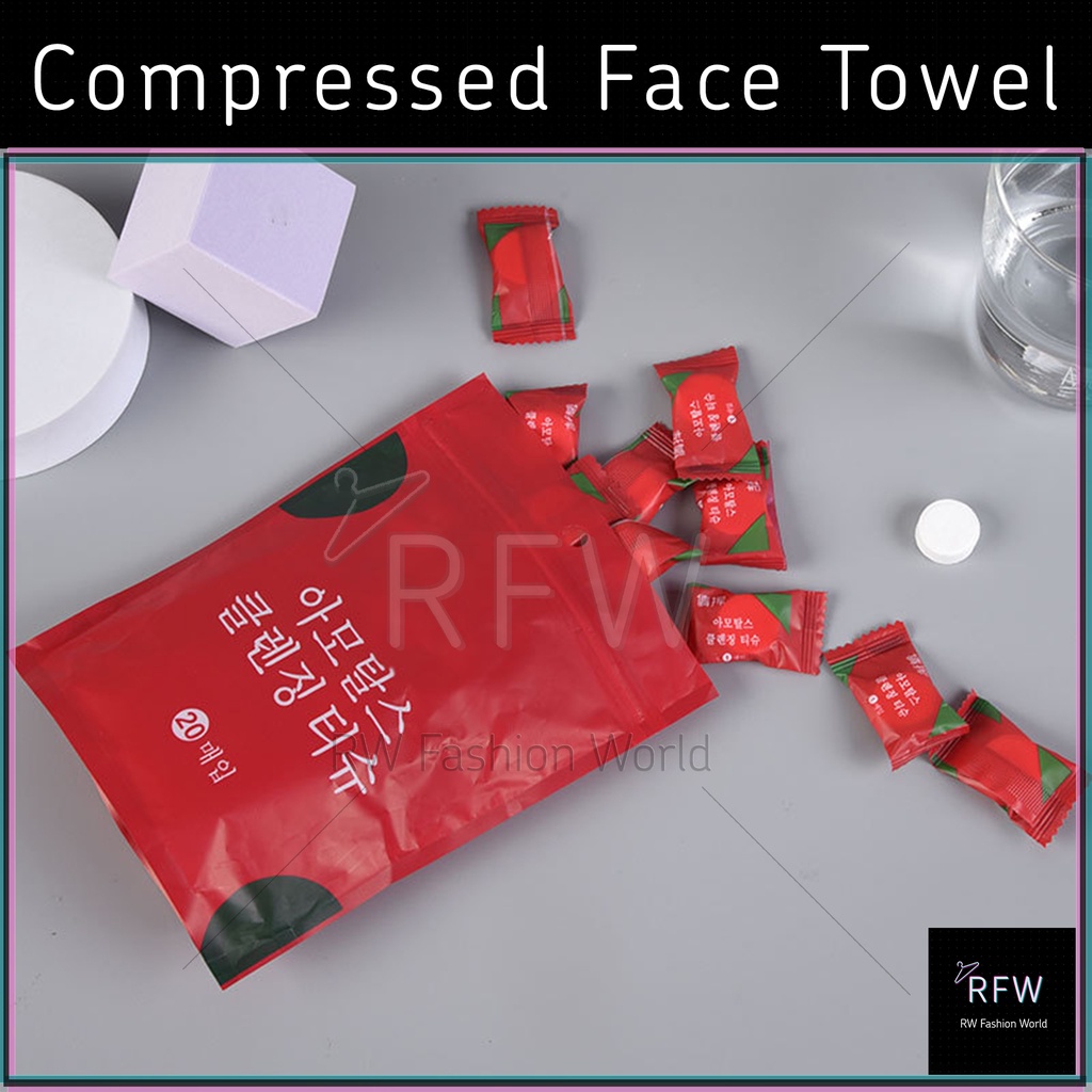Compressed Facial Towel (20pcs) / Tuala Muka Mampat (20pcs) | Shopee ...
