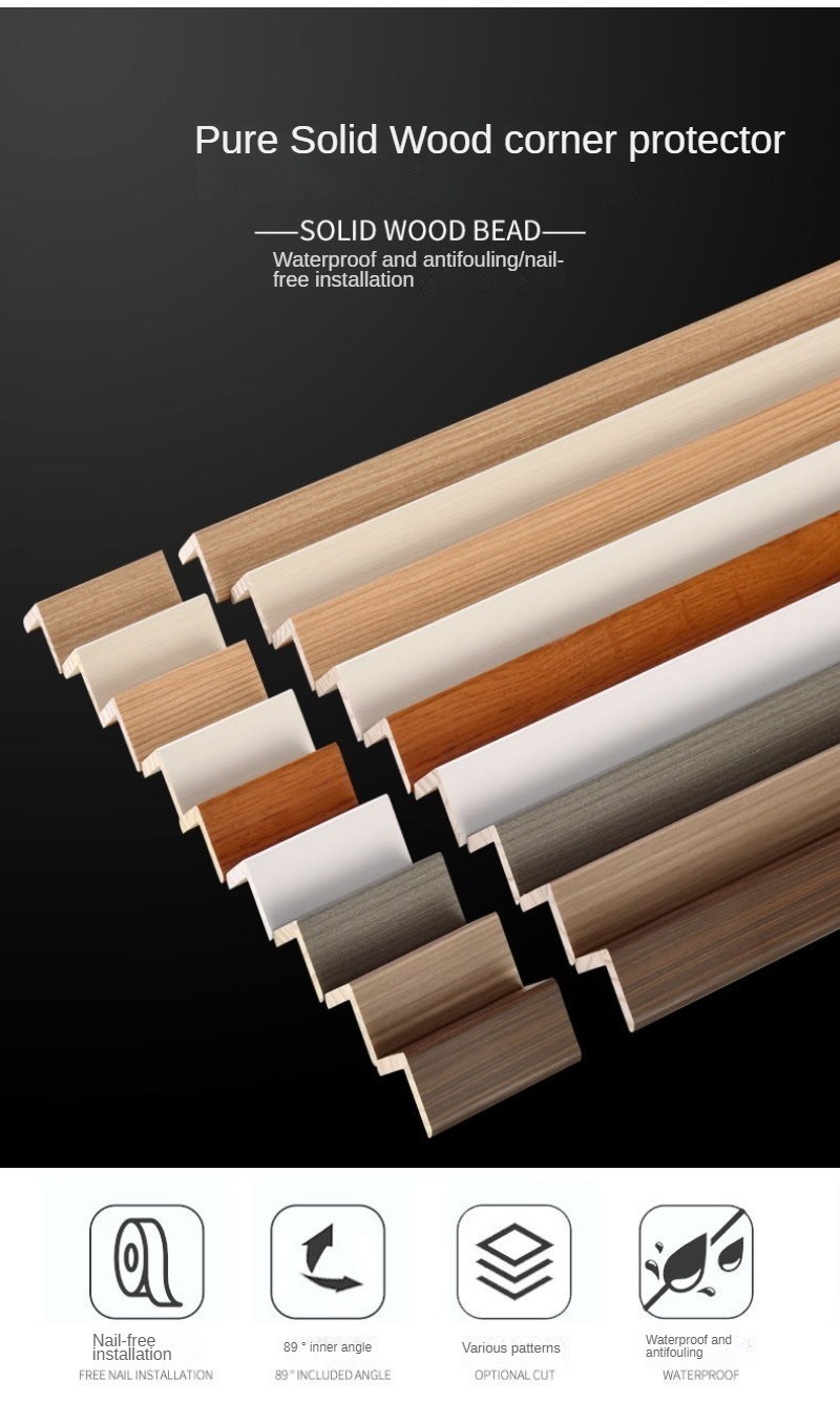 Solid Wood Corner Protection Strip Corner Wall Protector Protection Bar ...