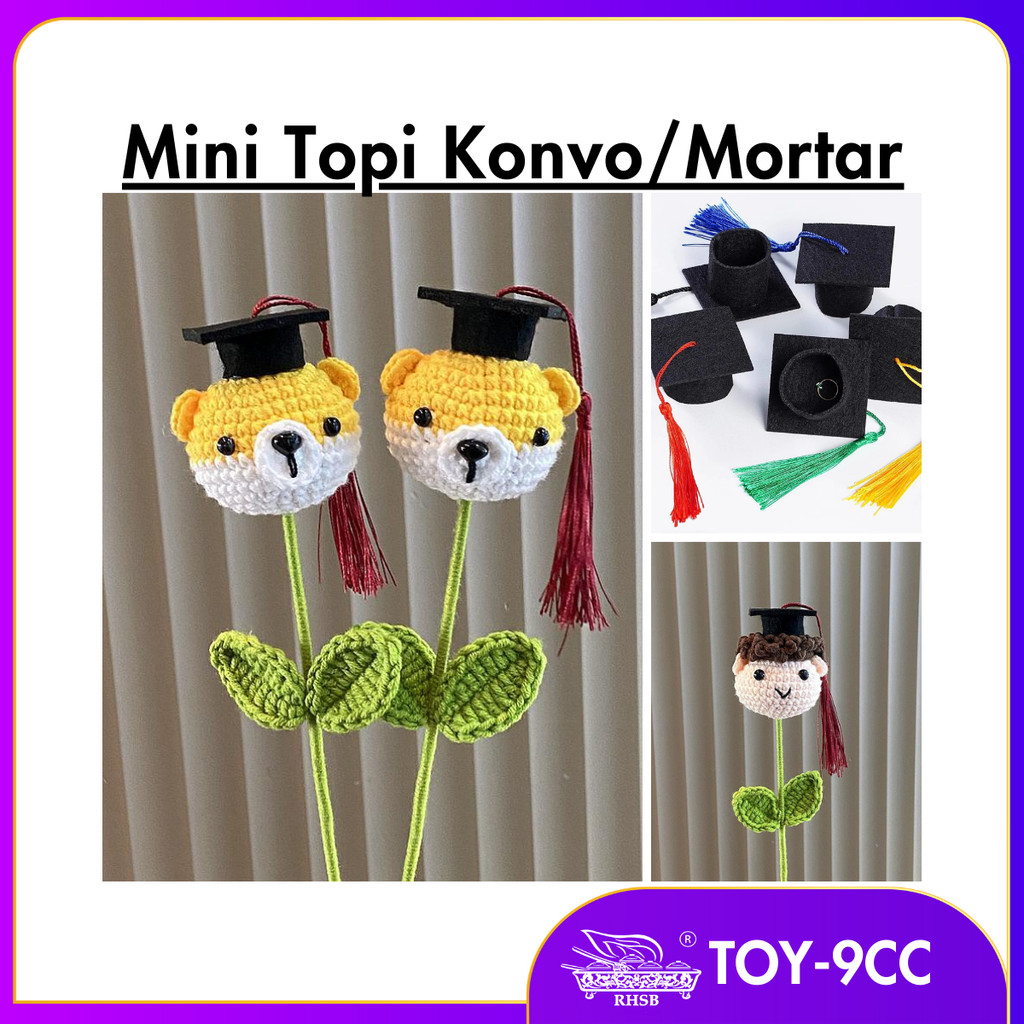 MINI GRADUATION HAT/CONVOCATION HAT/TEDDY MINI BEAR CUTE CAP/TOPI KONVO ...