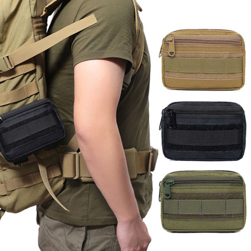 Double Layer Military EDC Pack Men Tactical Molle Waist Belt Nylon Hip ...
