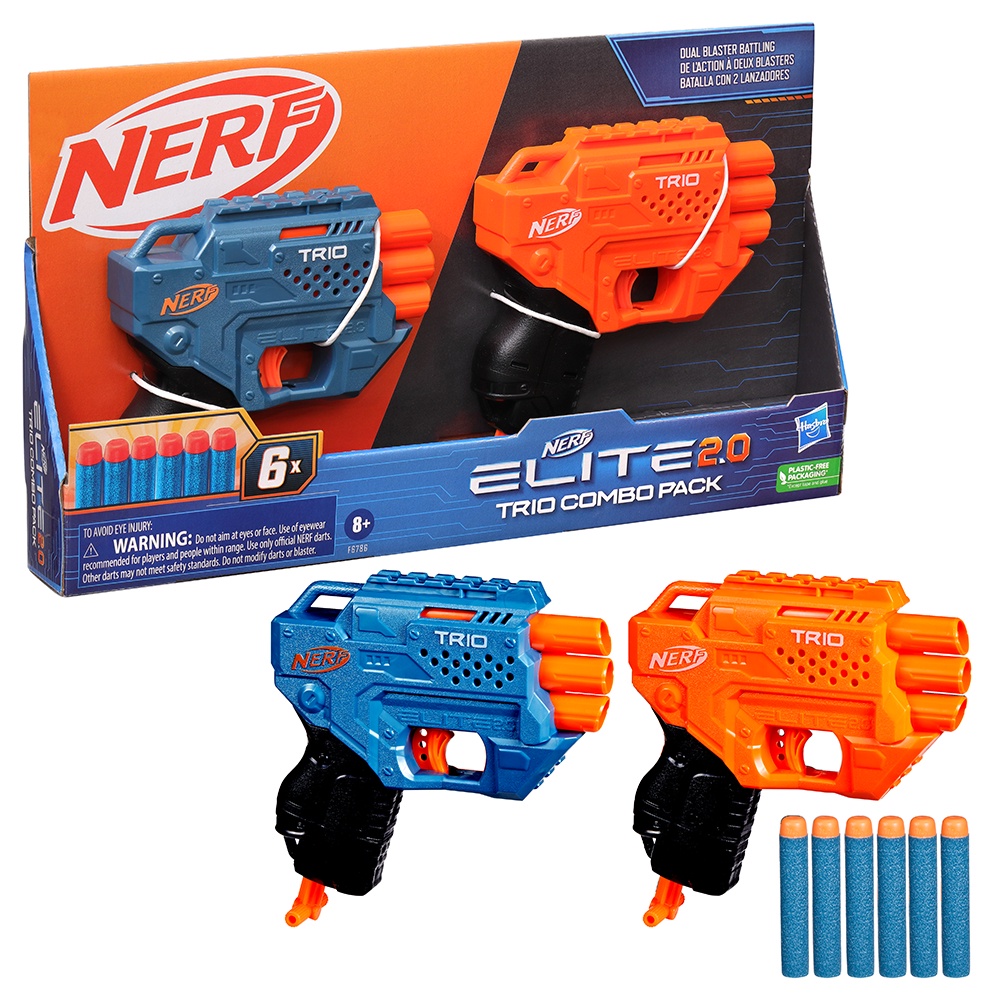 Nerf Elite 2.0 Trio Combo Pack Dual Blaster Battling (F6366) | Shopee ...
