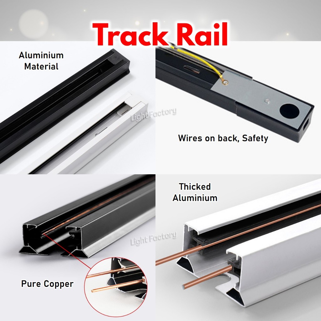 🔥HOT🔥1 Meter Track Light Rail Connector Black/White Track Light Joint I ...