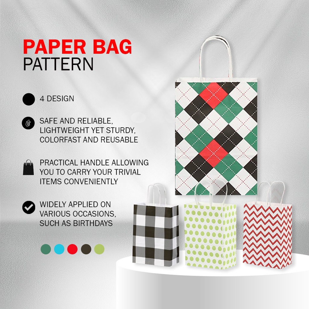 [READY STOCK] 1pcs Color Handle Paper Bag Goodies Gift Bag S, M, L ...