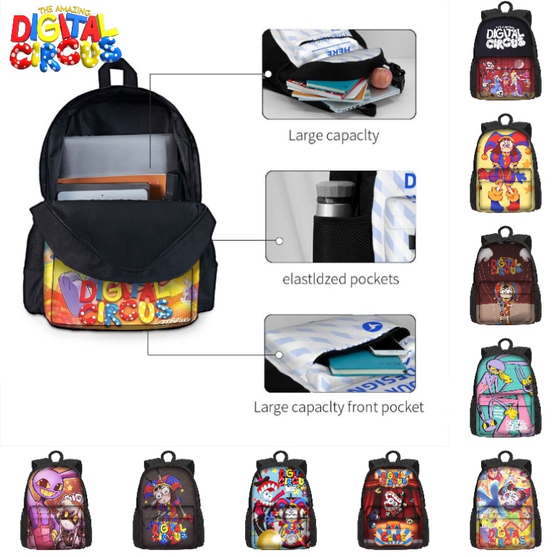 The Amazing Digital Circus Backpack Creative Cartoon Jax Pomni Anime ...