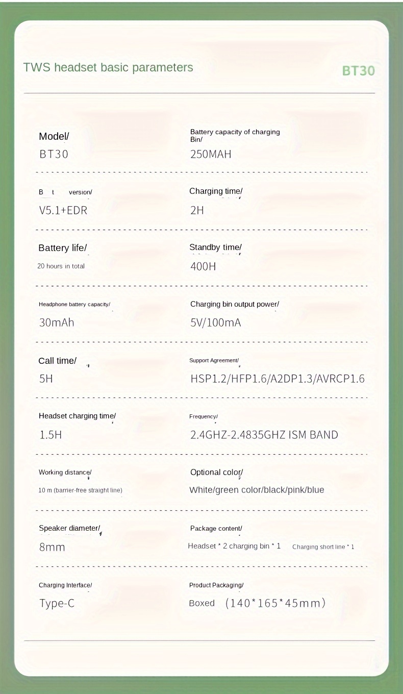 TWS S8 Earbuds 5 Colors Transparent Body Earphone bluetooth wireless ...