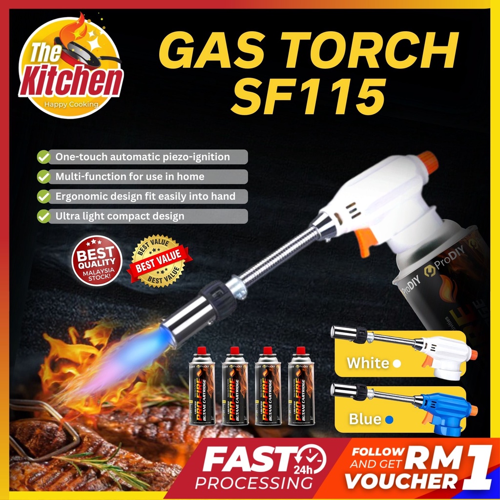 Multipurpose Butane Gas Torch Gun Camping Gas Cooking Fire Maker Flame ...