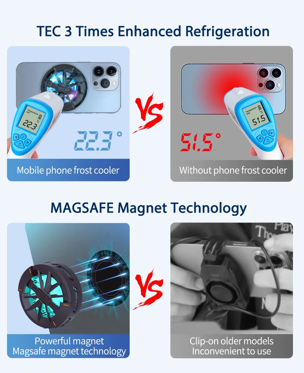 Cooler Mobile Phone Cooling Magnetic Gaming Radiator for Cell Cellphone ...
