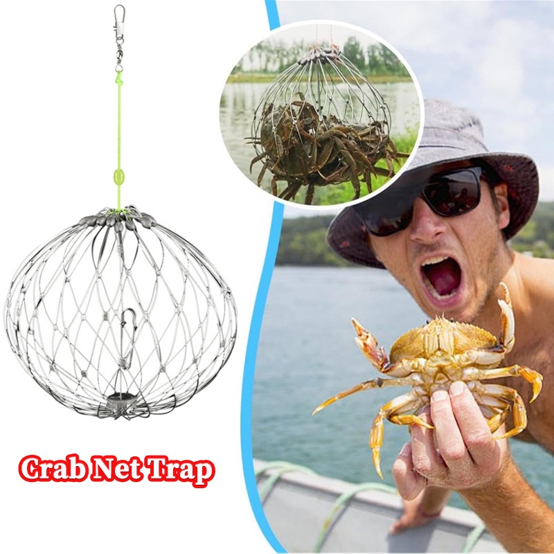 Steel Wire Crab Net Trap Fishing Cage Crab Trap Automatic Opening And ...