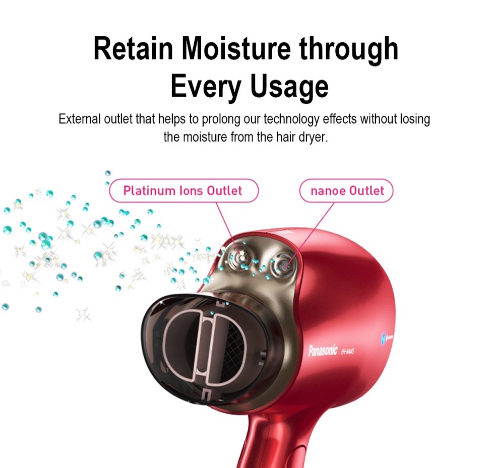 (China Version)Panasonic Beauty Hair Blower Dryer with Nanoe™ Technology Moisture Quick Dry EH ...