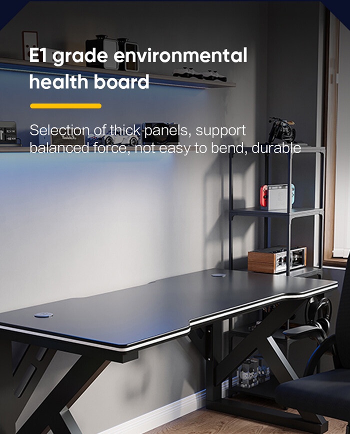 Deli Gaming Table Ergonomic Computer Table Carbon Steel Frame 120cm ...