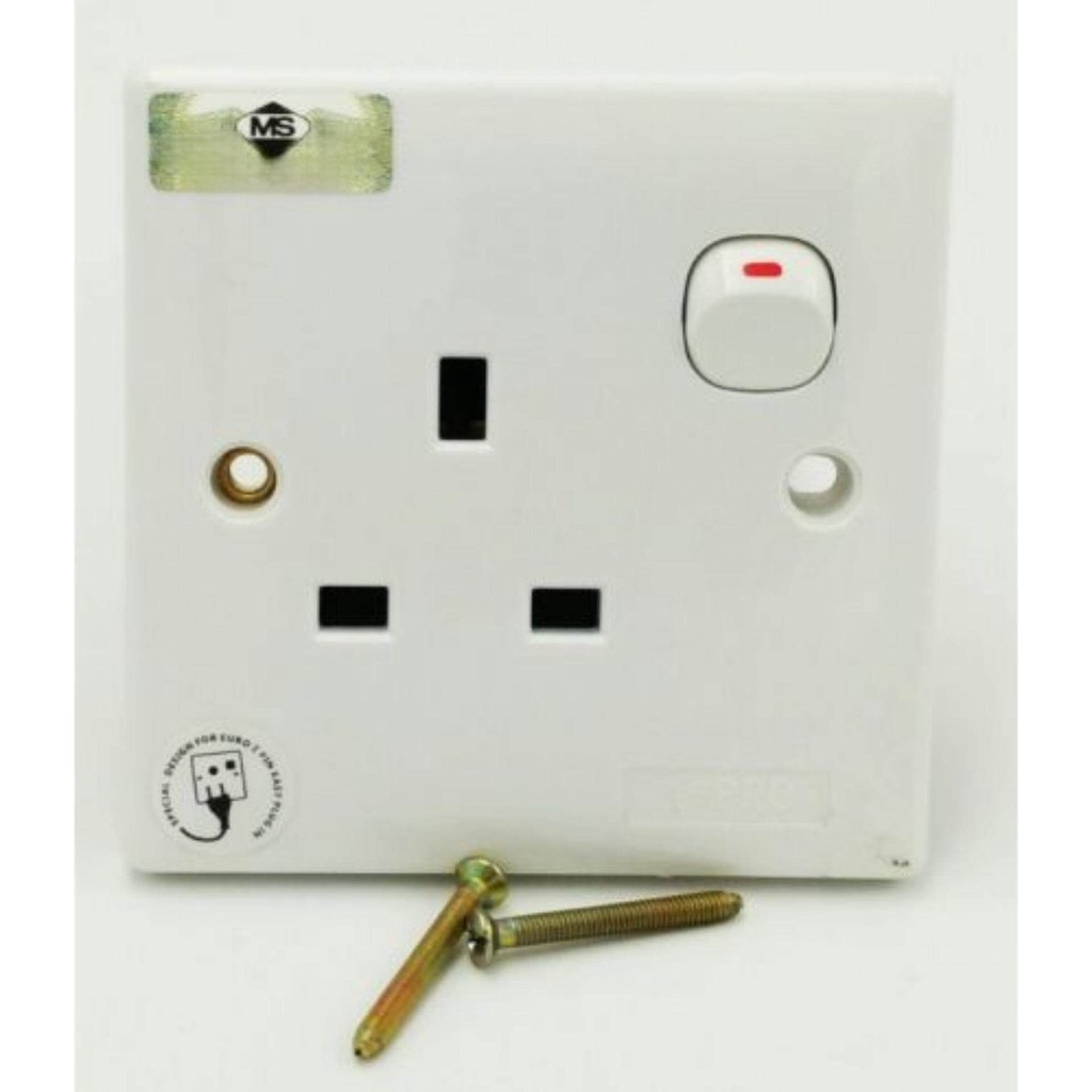 13a single switch socket(wh) | Shopee Malaysia