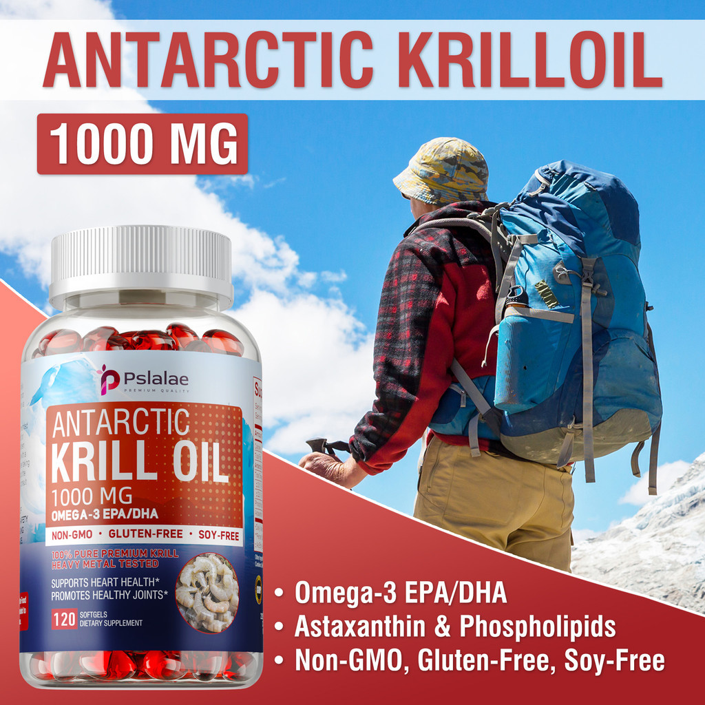Dietary Supplement, 120 Capsules, Contains Antarctic Krill Oil and ...