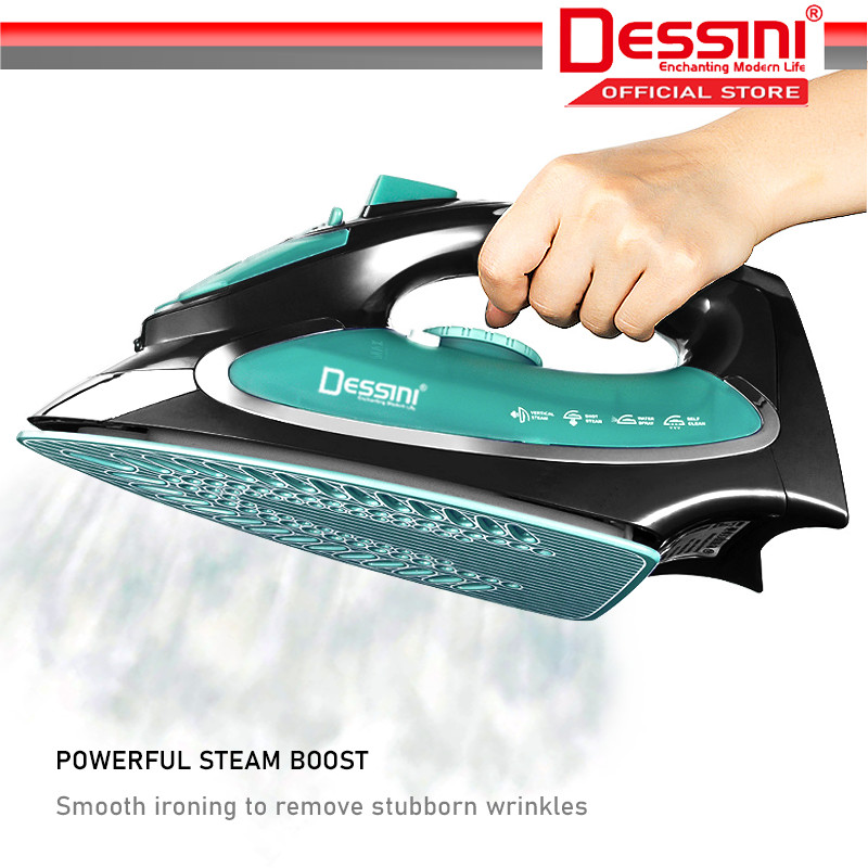 DESSINI ITALY 1600W Electric Ceramic Soleplate Garment Steam Iron ...