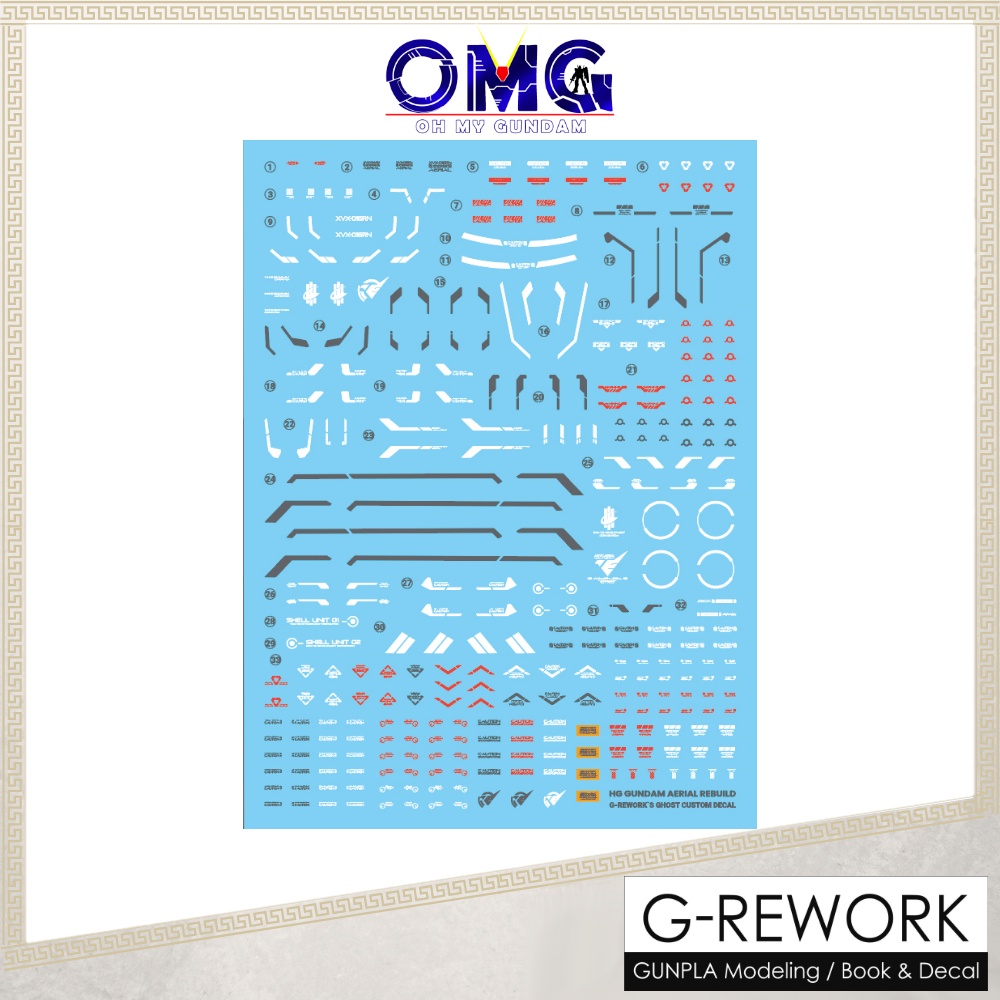 G-Rework HG Aerial Rebuild Water Decal CD-H-WM19 Gundam Witch from ...