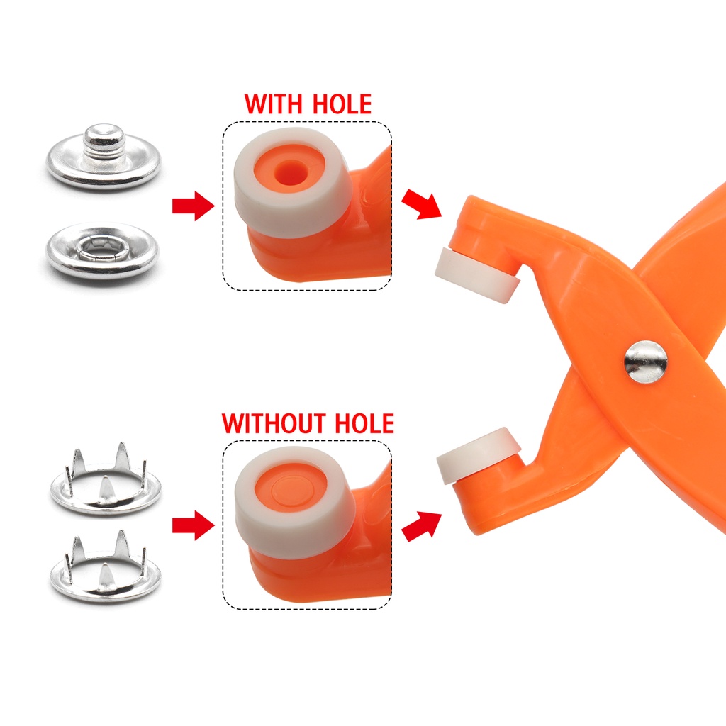Five-Prong Snap Fastener Kit – No-Sew Button Press Tool for Easy ...