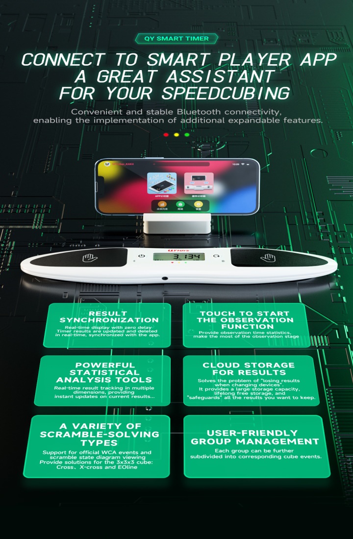 Qiyi Smart Timer V2 Professional Speed Cube Competition Challenge ...
