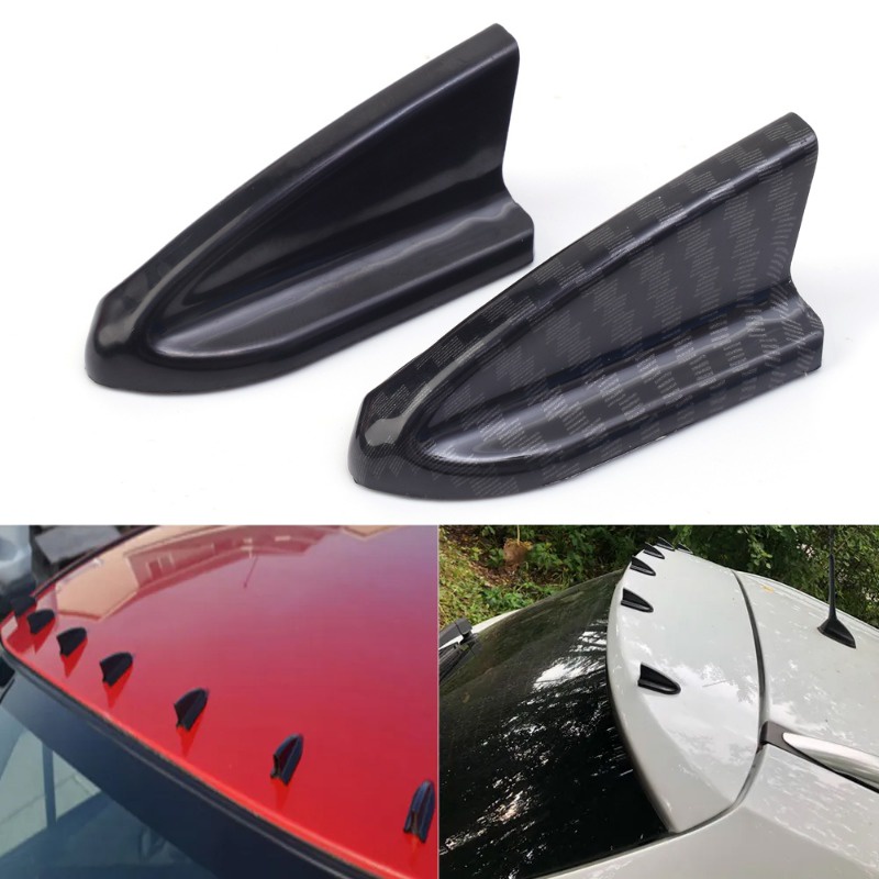 Carbon Fiber Shark Antenna Toppers / Weatherproof Car Rear Roof Spoiler ...