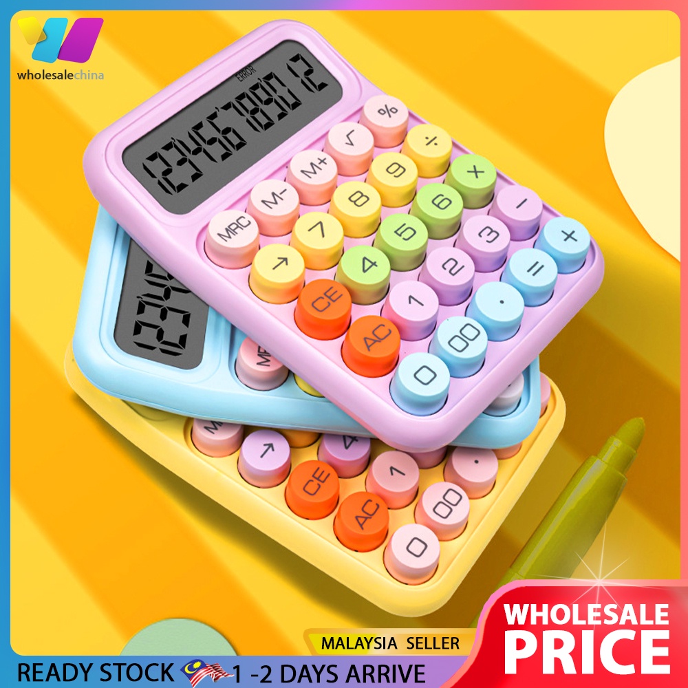 WHOLESALE | 12 Digits Dopamine Color Calculator Large LCD Display Round ...