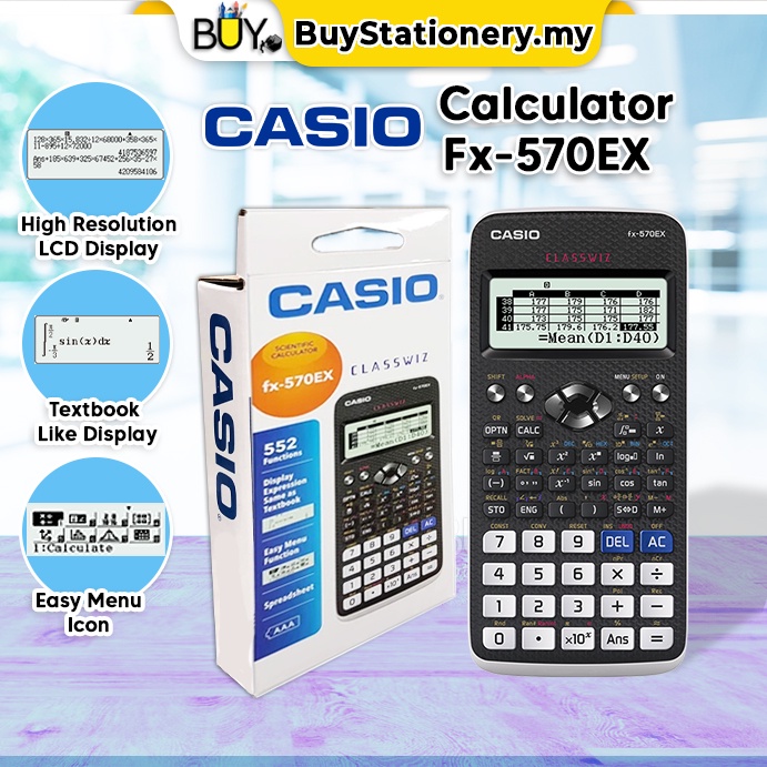 ORIGINAL Casio FX-570EX Scientific Calculator Classwiz Counting Equipment School -(PCS ...