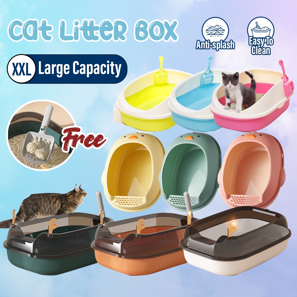 CATQUEEN Extra Large Cat Litter Box INS Style Tray Toilet Tandas Kucing ...