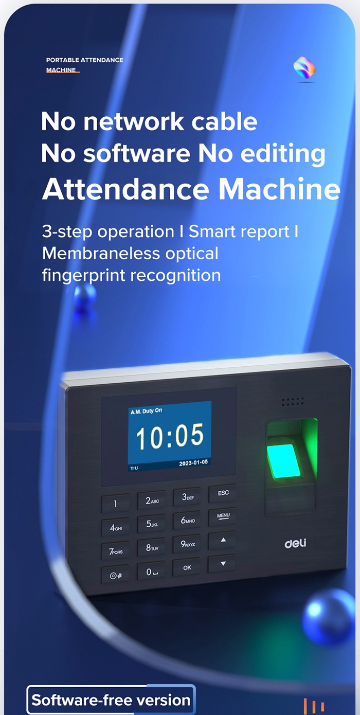 Deli Fingerprint Attendance Machine Time Recorder Clock Factory Office ...
