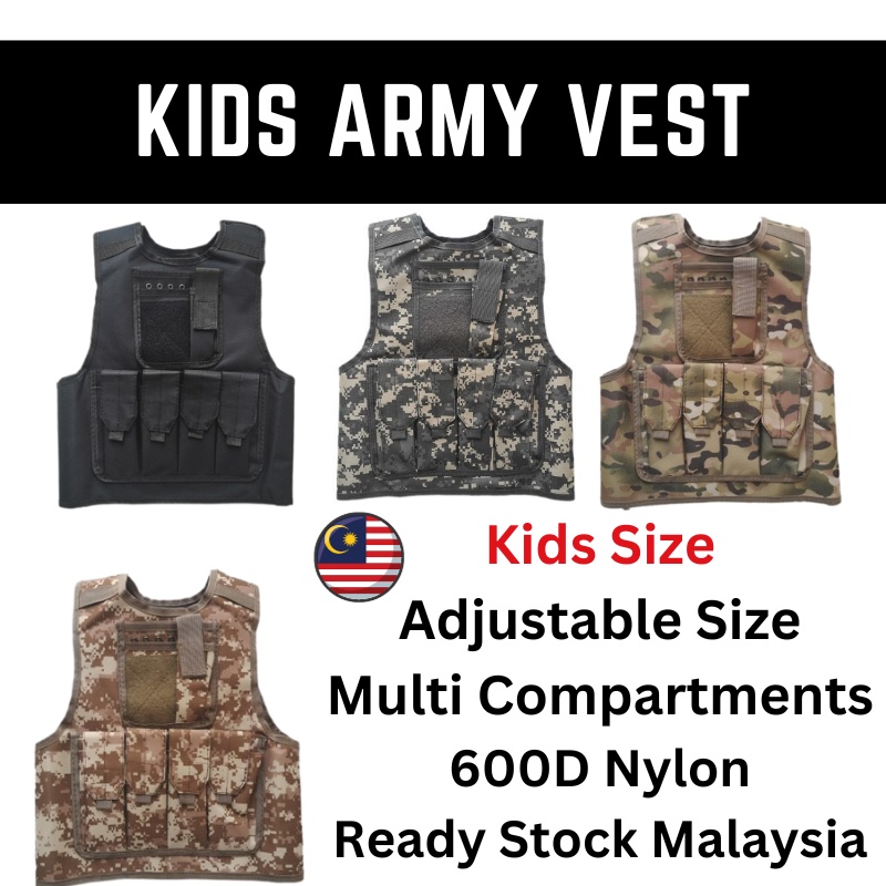 TonyaMall Vest Kanak-Kanak Kids Army Vest | Shopee Malaysia