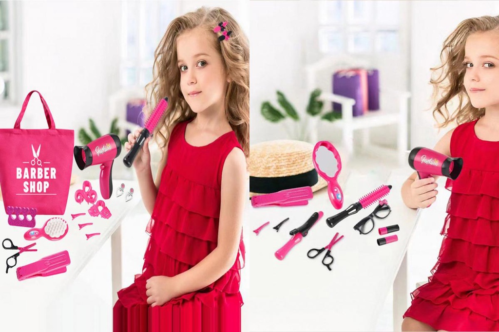 [Ma] Hair Salon Role Play Toys for Girls Kids Hair Salon Toy Set 17pcs ...