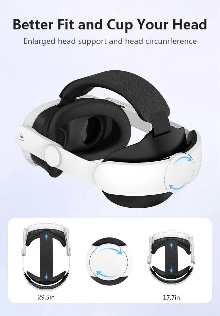 For Meta Quest 3/Quest 3S VR Adjustable Head Strap Comfortable to Wear Headset Elite Strap for ...