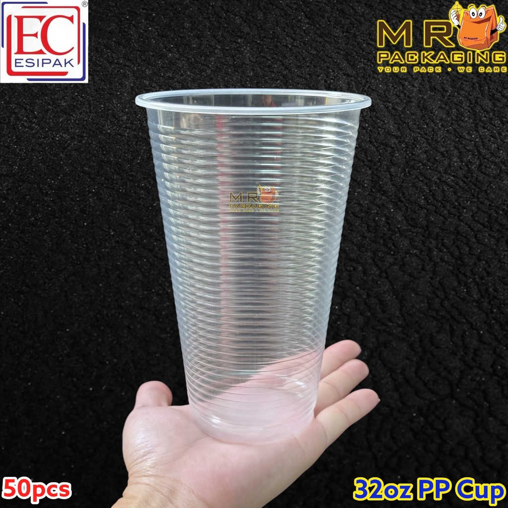 EC 32oz PP Cup with Dome Lid [ 50pcs ] A32 - Disposable Plastic Cup A ...