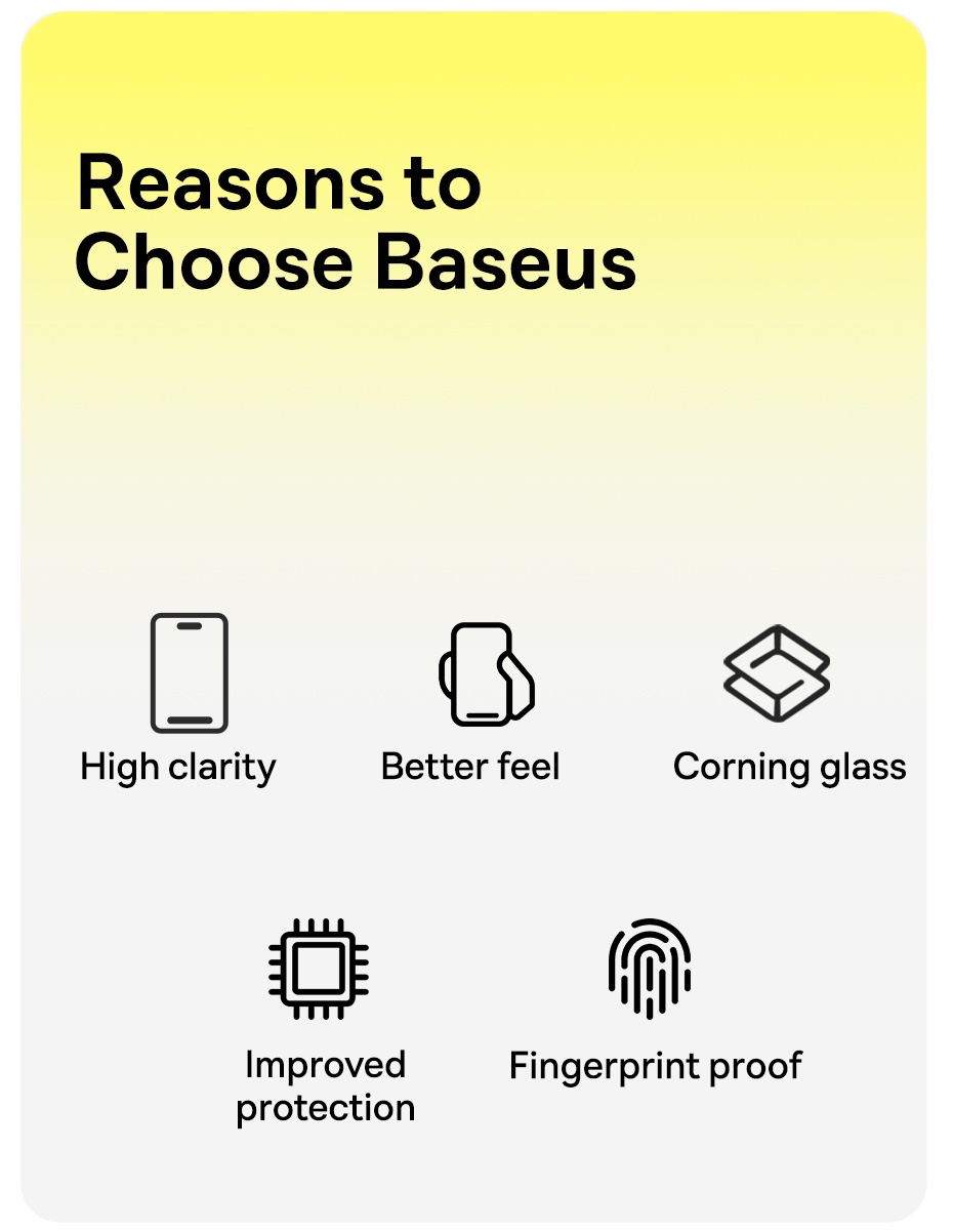Baseus Corning Series Full-Coverage HD Tempered Glass Screen Protector ...