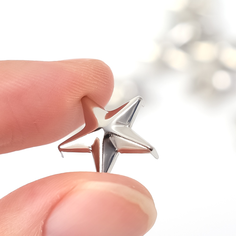 10pcs 7/10/15/20mm Metal Star Rivets / DIY Leather Craft Studs Spikes ...