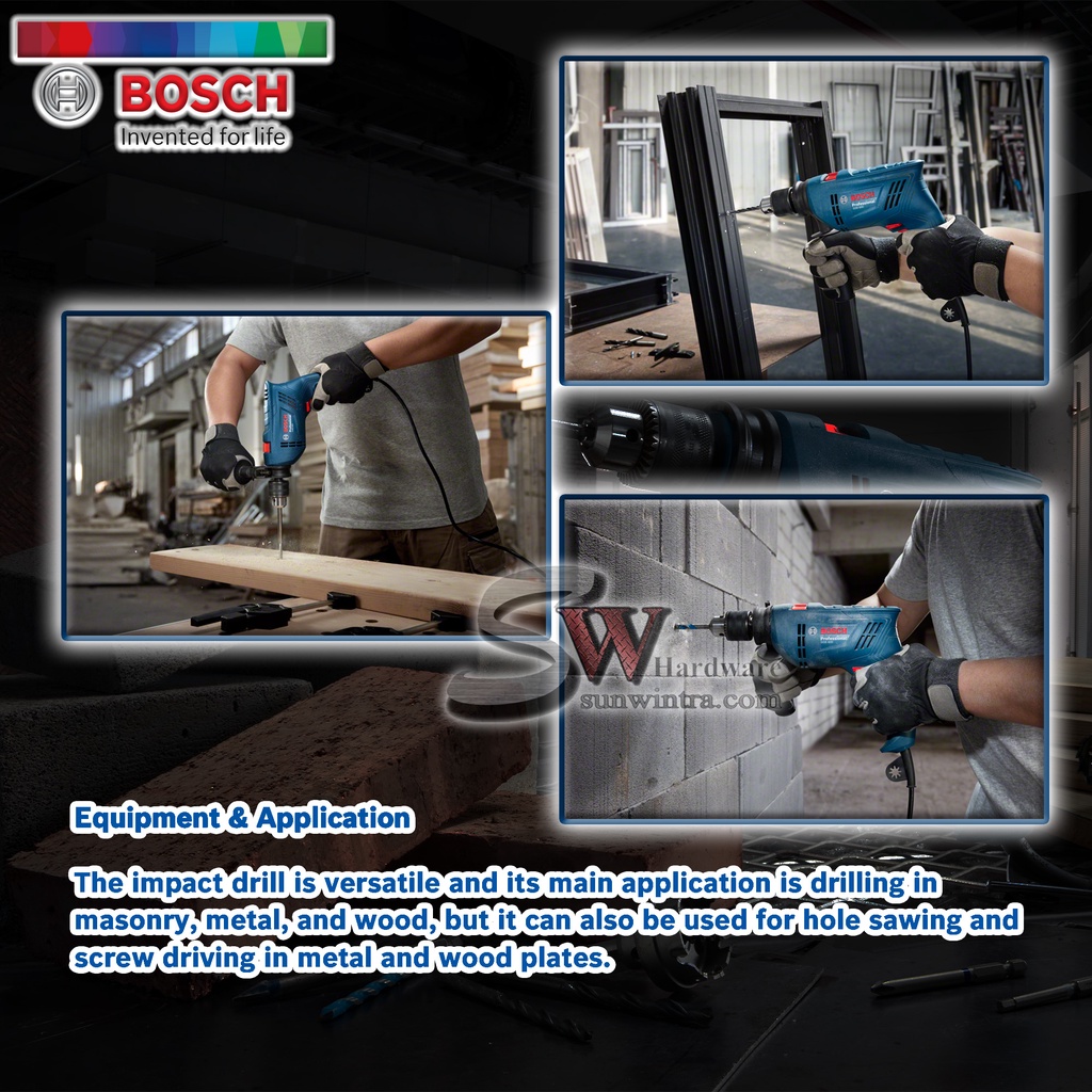 COMBO BOSCH GSB600 IMPACT DRILL / DRIVER PROFESSIONAL with HSS Metal ...