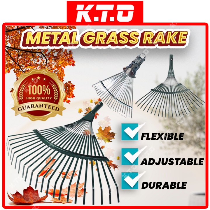22 Teeth Heavy Duty Metal Grass Rake Crawler Garden Rake Head ...
